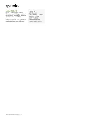 Administering Splunk Course PDF