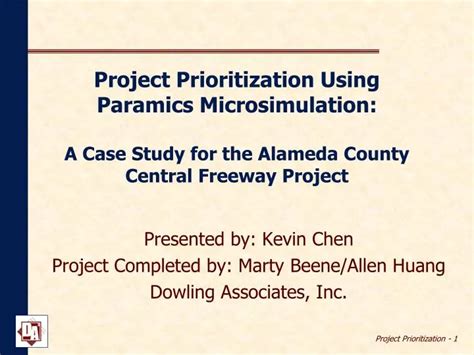 Ppt Project Prioritization Using Paramics Microsimulation A Case
