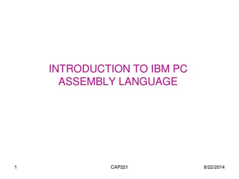 ppt introduction to ibm pc assembly language powerpoint presentation