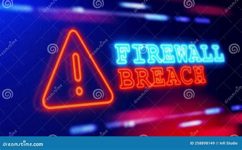 Firewall Breach Warning Alert Screen Loop Blinking Glitch Animation Stock Video Video Of