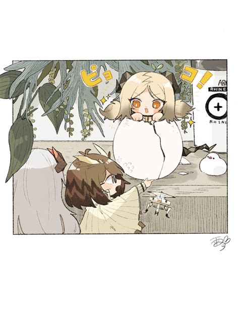 Safebooru 3girls Absurdres Amaoto Ame No Umi Arknights Brown Hair