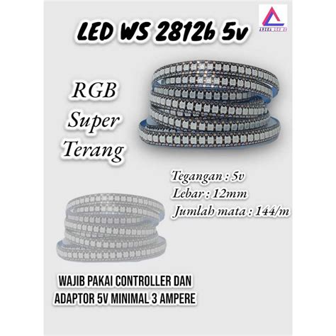 Jual Led Strip Ws2812b Led Ws2812b Rgb 5v 144 Led Meter Shopee Indonesia