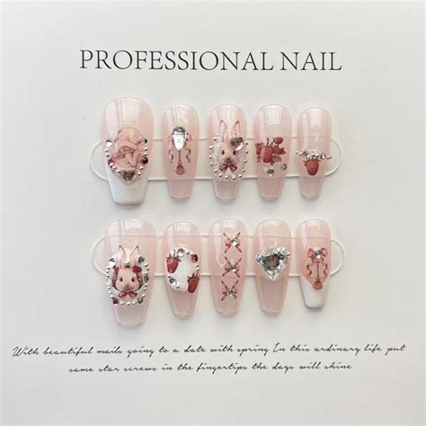 【爱丽丝漫游仙境】温柔气质手绘手工穿戴甲光疗假指甲可拆卸美甲 淘宝网 花瓣网