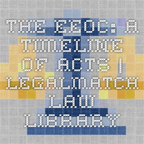 The Eeoc A Timeline Of Acts Legalmatch Law Library