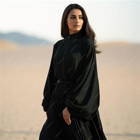 Saudi Arab Woman Girl Young Long Dress Floral Pattern Black Spring