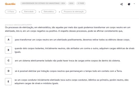 Resumo De Eletrostática Revisão Para O Enem