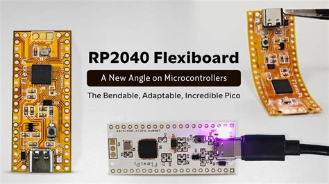 フレキシブル基板を採用する事で丸めて使用する事もできるraspberry Pi Pico互換ボード「rp2040 Flexiboard」 Kura Base