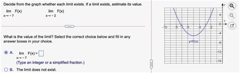 Solved Decide From The Graph Whether Each Limit Exists If A