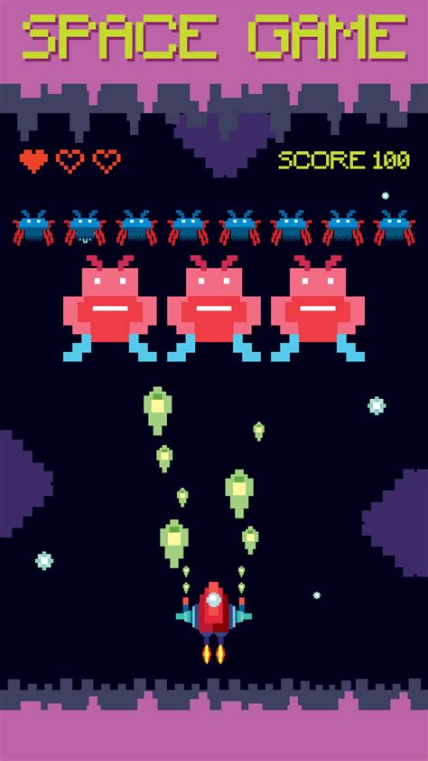 Retro Pixel Space Game Interface 5132805 Vector Art At Vecteezy