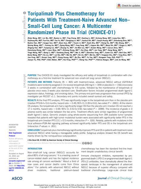 Pdf Toripalimab Plus Chemotherapy For Patients With Treatment Naive Advanced Nonsmall Cell