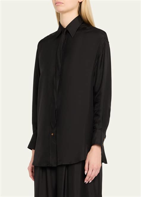 Zimmermann Relaxed Long Sleeve Tie Shirt Bergdorf Goodman