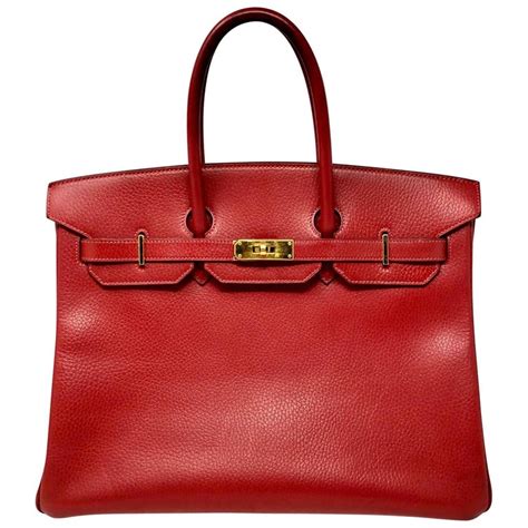 Hermes Bright Red Porosus Crocodile Birkin Bag 30 With Gold Hardware At