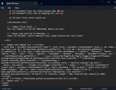 Kumpulan Script Html Bucin Keren Dan Gratis Tanpa Coding