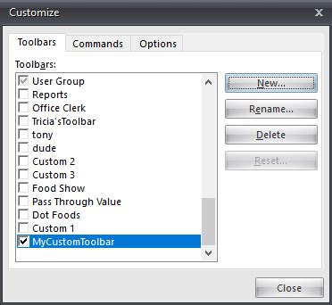 Creating Custom Toolbars