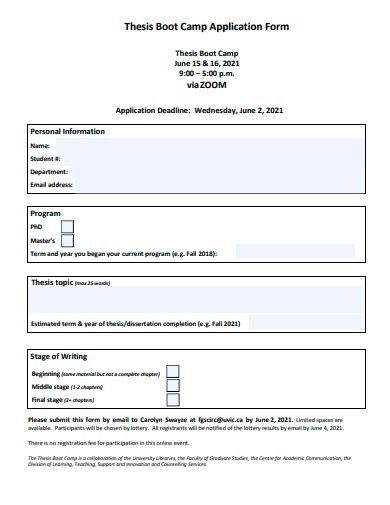Free 20 Thesis Application Samples In Pdf Ms Word
