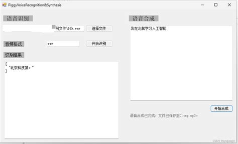 c 窗体程序 调用接口 实现 语音识别和语音合成 c 语音识别 csdn博客