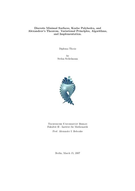 Discrete Minimal Surfaces Koebe Polyhedra And Alexandrovs Docslib