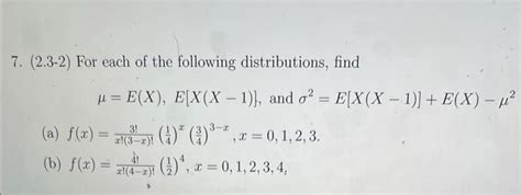 Solved 7 2 3 2 For Each Of The Following Distributions