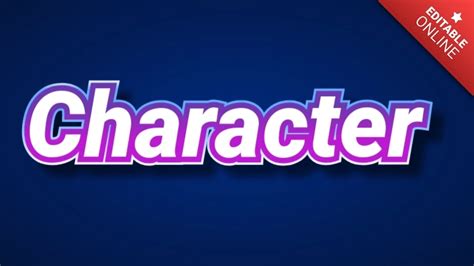 Character White Blue Pink 3d Text Effect Generator
