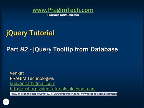 Sql Server Net And C Video Tutorial Jquery Tooltip From Database