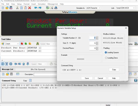 Need Help Getting Numeric Variable From Click Basic Cpu To Viewmarq