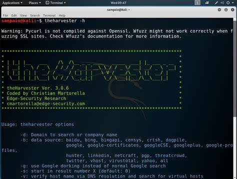 The Harvester Osint Reconnaissance By Miguel Sampaio Da Veiga Hacker Toolbelt Medium