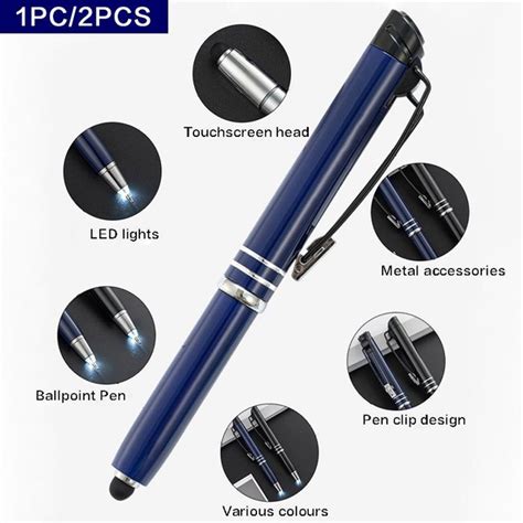 1pc 2pcs Lighted Tip Pen Xcmanbf Ballpoint Pen With Light Flashlight