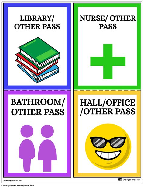 Free Printable Hall Passes Storyboardthat
