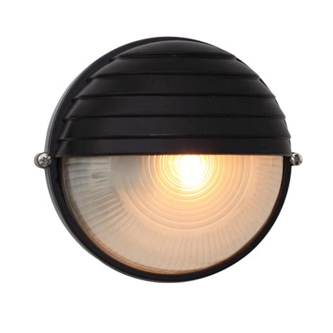 Buy Eurolux Small Round Black Bulkhead Light With Eyelid