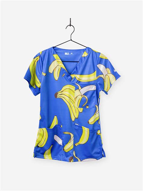 Womens Gone Bananas Funny Print Scrub Top Awesome Print Scrub Tops