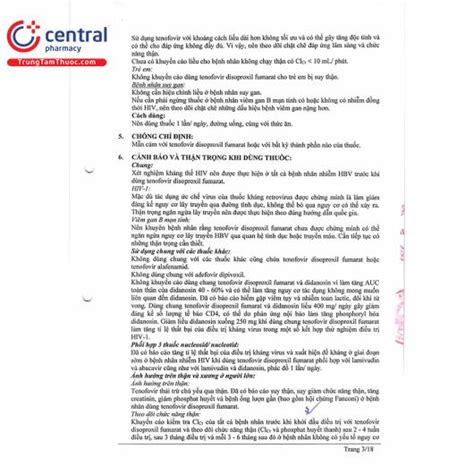 [chÍnh HÃng] Thuốc Tehep B Điều Trị Hiv Viêm Gan B Mạn Tính