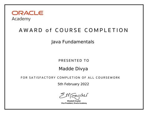 Divya Madde On Linkedin Oracleacademy Javafundamentals