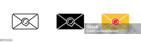 봉투 아이콘을 설정합니다 메시지 텍스트 인장 이메일 편지 첨부 문서 목록 인터넷 서신 보낸 사람 정보 통신 개념입니다 다른 스타일의 벡터 선 아이콘 개념에 대한 스톡 벡터