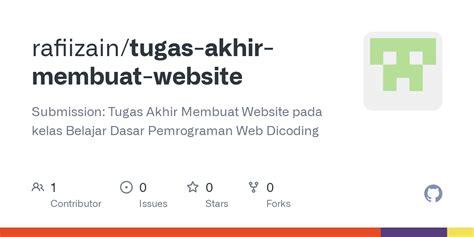 Github Rafiizaintugas Akhir Membuat Website Submission Tugas Akhir