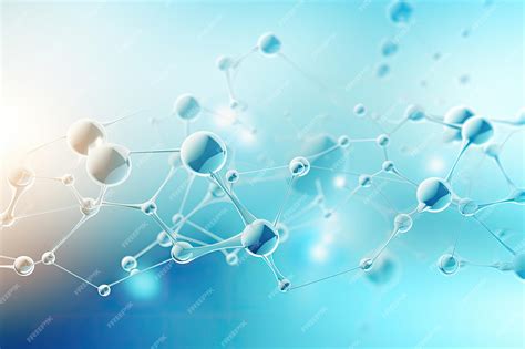 Premium Ai Image Abstract Light Blue Background With Nano Molecular Structure