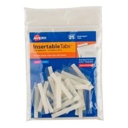 Avery Self Adhesive Index Tabs With Printable Insert