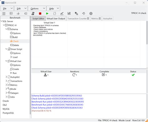 Hammerdb V410 New Features Schema And Consistency Checks Hammerdb Blog