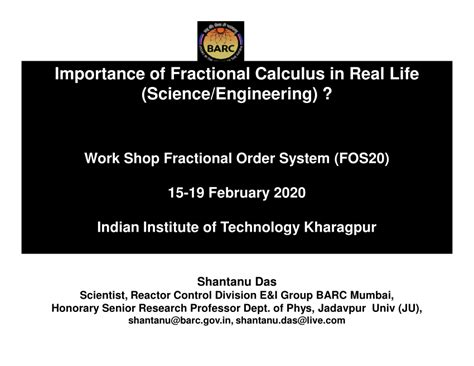 Pdf Importance Of Fractional Calculus In Real Life Science Engineering