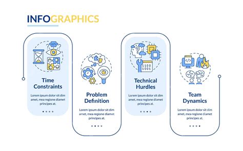Premium Vector Hackathon Challenges Blue Rectangle Infographic Template