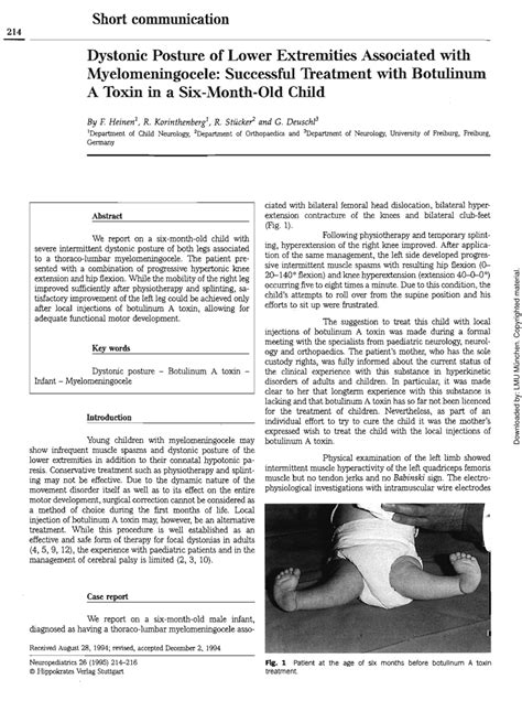 Pdf Dystonic Posture Of Lower Extremities Associated With