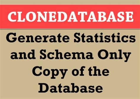 Sql Server Clonedatabase Generate Statistics And Schema Only Copy Of