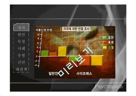 사이코패스 사이코패스의 정의 원인 특징 사이코패스의 사례 진단 및 사이코패스 해결방안인문사회레포트