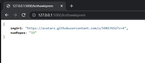 Create GitHub API To Fetch User Profile Image And Number Of Repositories Using Python And Flask