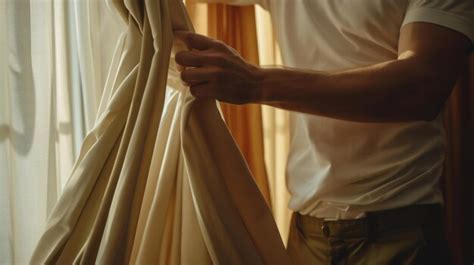 Closeup Interior Curtain Installation Technician Premium Ai Generated Image