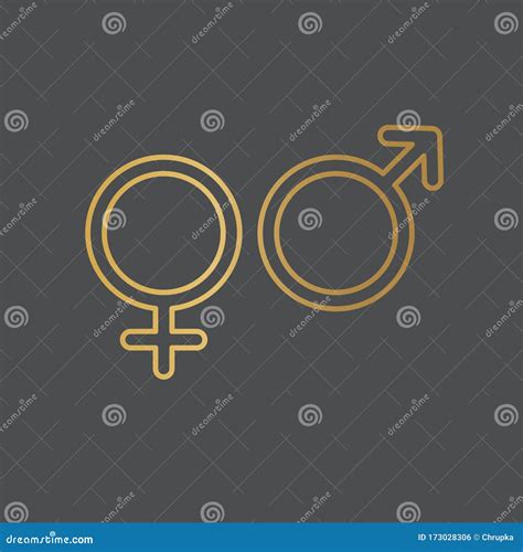 Golden Male And Female Sex Icon Stock Vector Illustration Of Gold