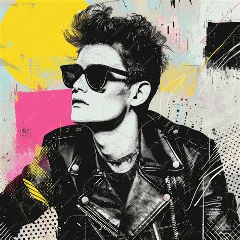 Premium Photo Punk And Halftone Collage Edgy Modern Style Merging