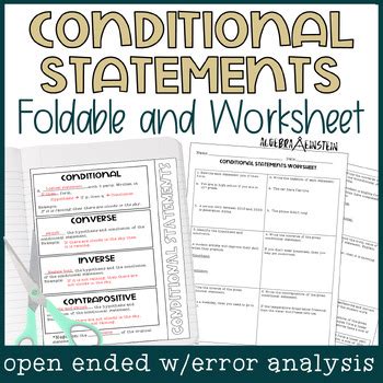 Conditional Statements And Biconditional Statements Notes Foldable And Worksheet