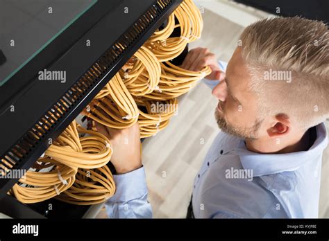 Data Center Wires Hi Res Stock Photography And Images Alamy