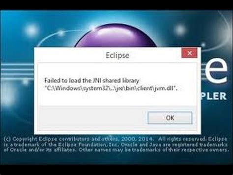 Failed To Load JNI Shared Library Error In Eclipse YouTube
