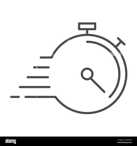 Deadline Thin Line Icon Timer With Lines Vector Illustration Isolated
